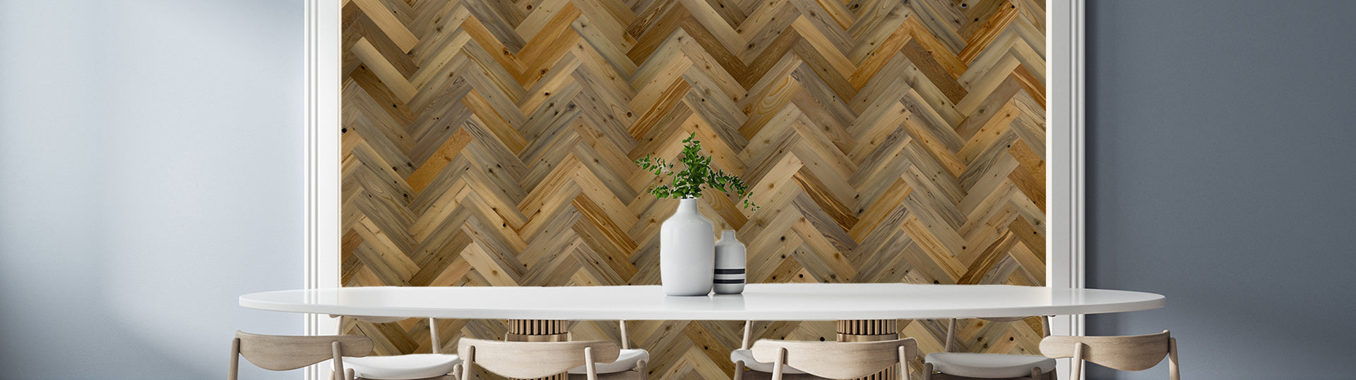 Herringbone Wood Wall Planks | Herringbone Peel and Stick | Timberchíc