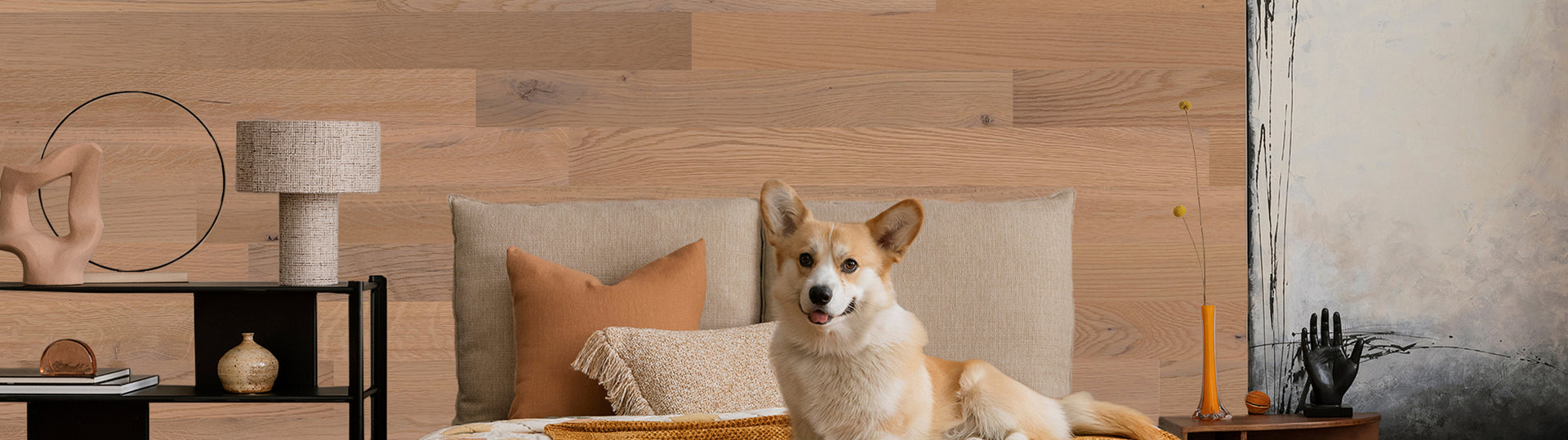 White Oak Peel and Stick Wood Wall Planks by Timberchíc
